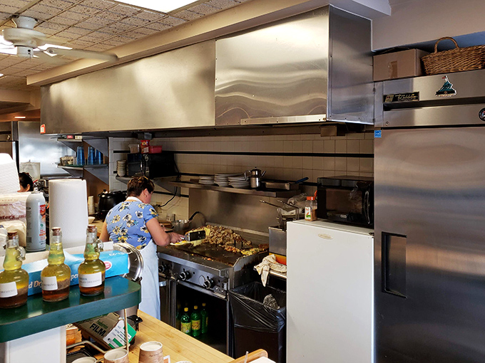 Where the magic happens—a glimpse into the kitchen where breakfast alchemy transforms simple ingredients into morning gold.
