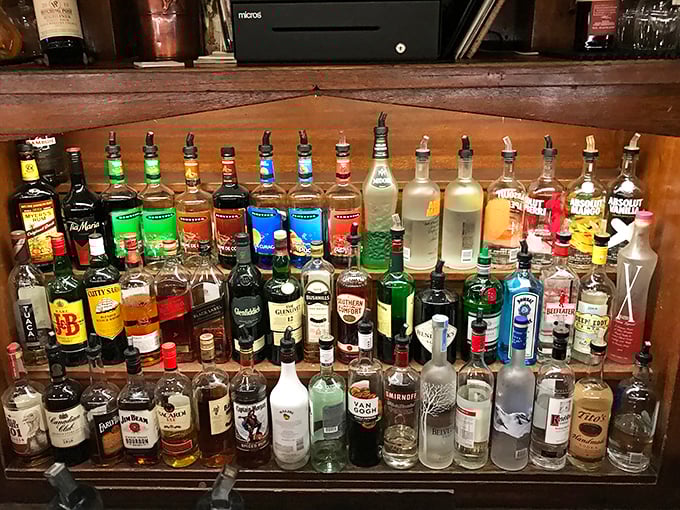 Behind every great meal is a bar stocked like this—a liquid library of possibilities waiting to enhance your barbecue adventure.