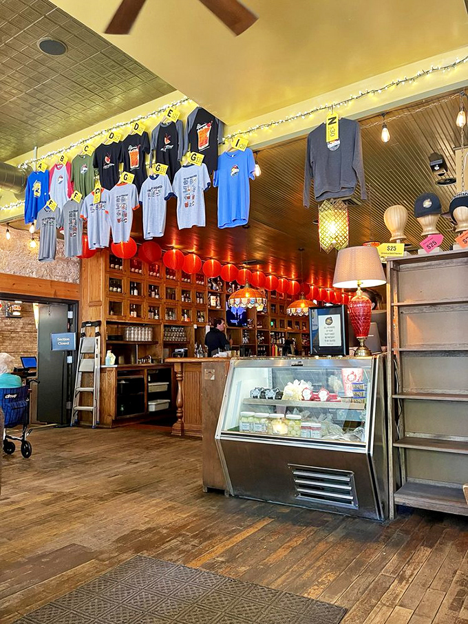 The merch corner – where you can take home a souvenir of your food coma or buy a t-shirt to explain why your pants no longer fit.