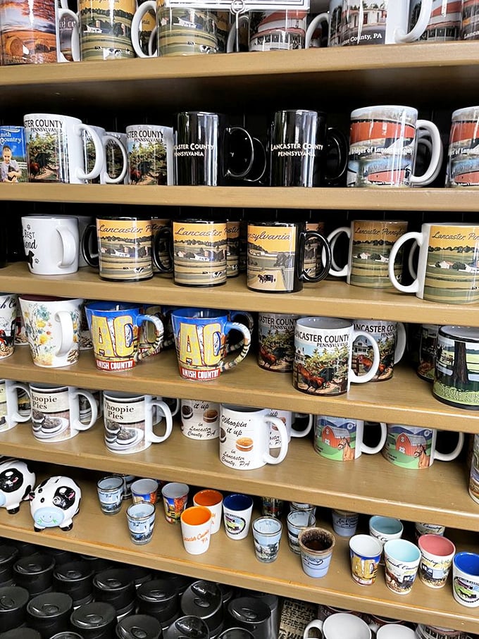 These mugs aren't just souvenirs—they're morning companions waiting to happen. Each one promising to make your coffee taste better through Pennsylvania magic.