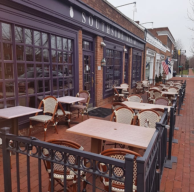 The outdoor patio—where Old Town's historic charm meets al fresco dining in a setting that begs you to linger just a little longer.