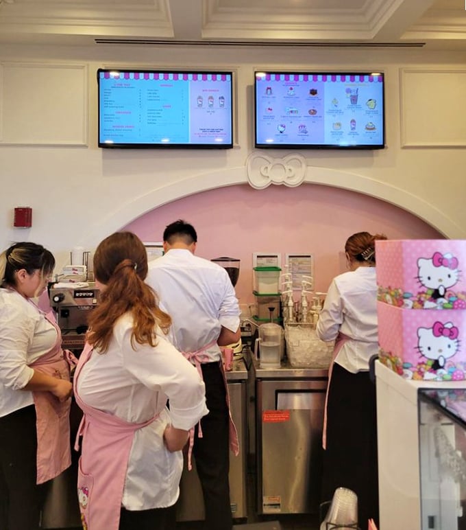Behind the scenes, the magic happens with precision and care. These aren't just baristas—they're curators of joy in culinary form.
