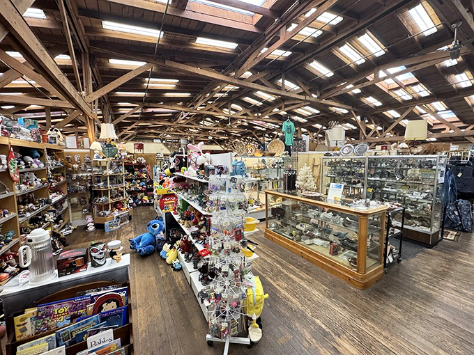 Upstairs reveals even more treasures in a space that feels like grandma's attic went professional.