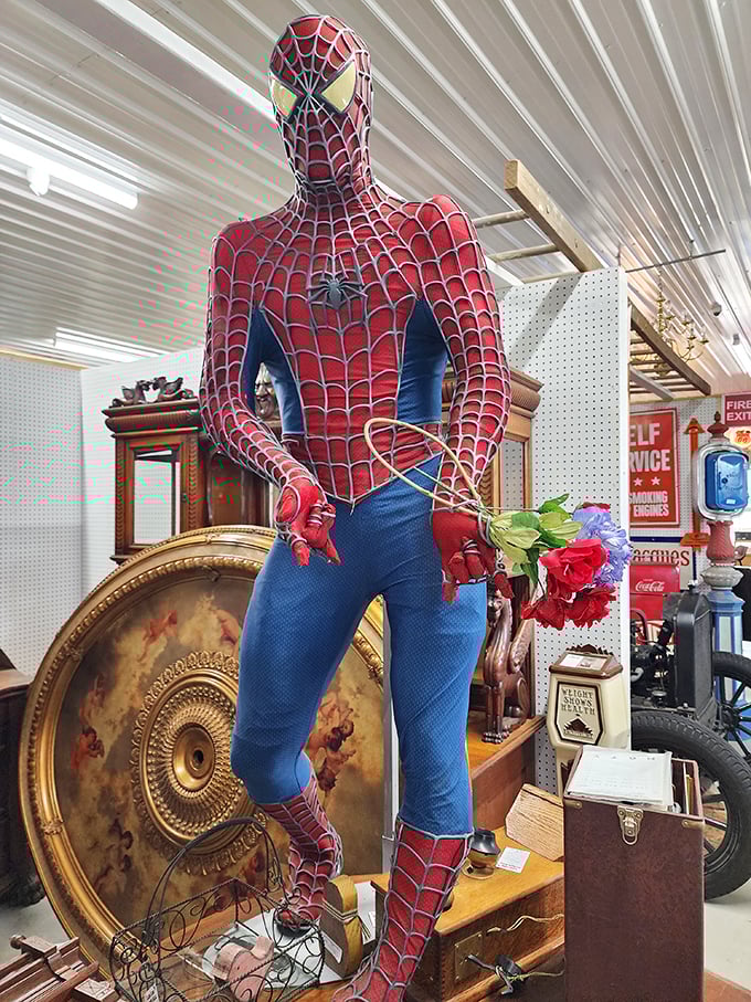 Your friendly neighborhood antique! This Spider-Man figure proves that even superheroes eventually become collectibles—no radioactive spider bite required.