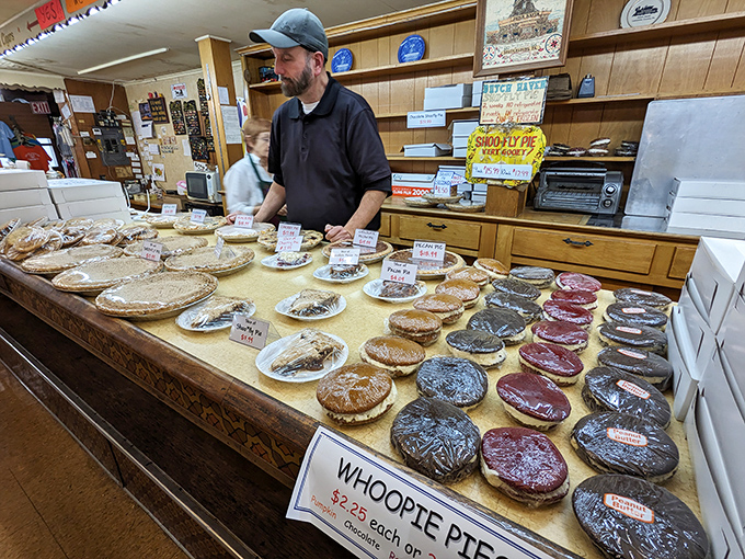 Behind every great pie is a dedicated baker, arranging whoopie pies with the precision of an artist and the pride of a craftsman.
