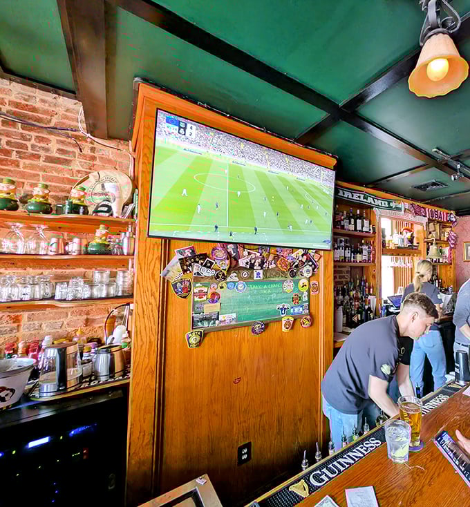 Soccer on the big screen, Guinness on tap—some might call this heaven, others call it Tuesday afternoon at Slainte.