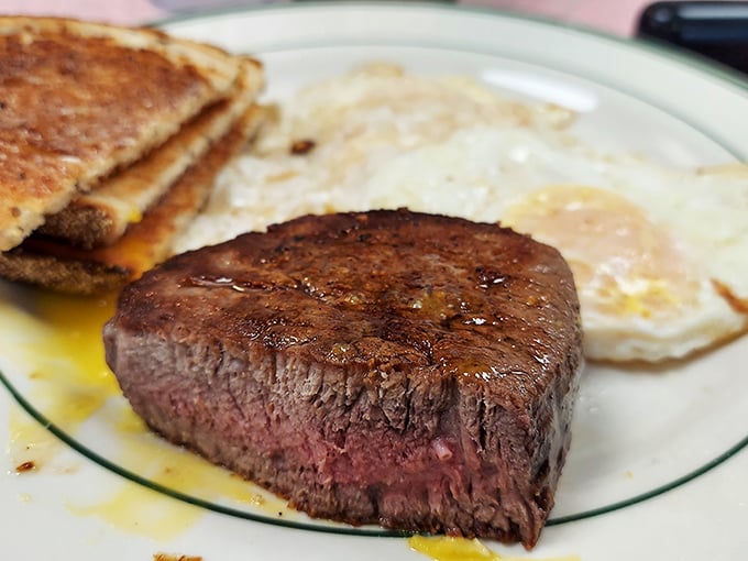 Steak and eggs—the breakfast of champions or the cure for last night's excesses. Either way, this plate means business.