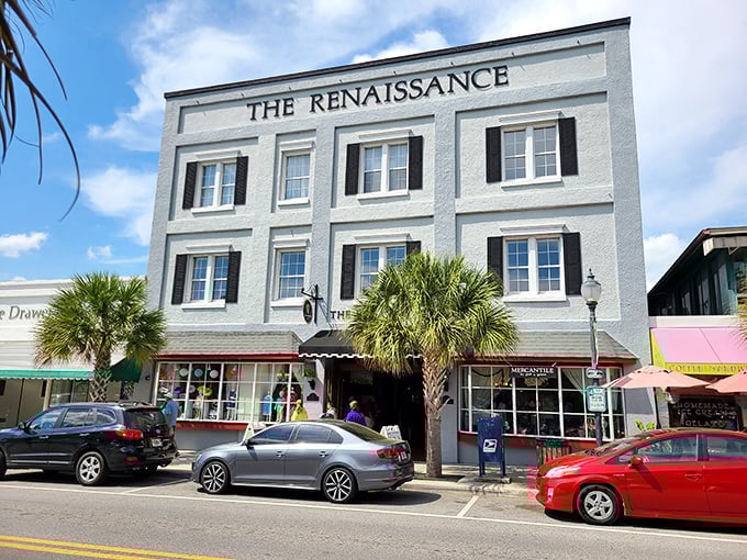 "The Renaissance" isn't just a building name—it's what happens to your mood when you stroll these streets. Those palm trees stand guard over some serious retail therapy