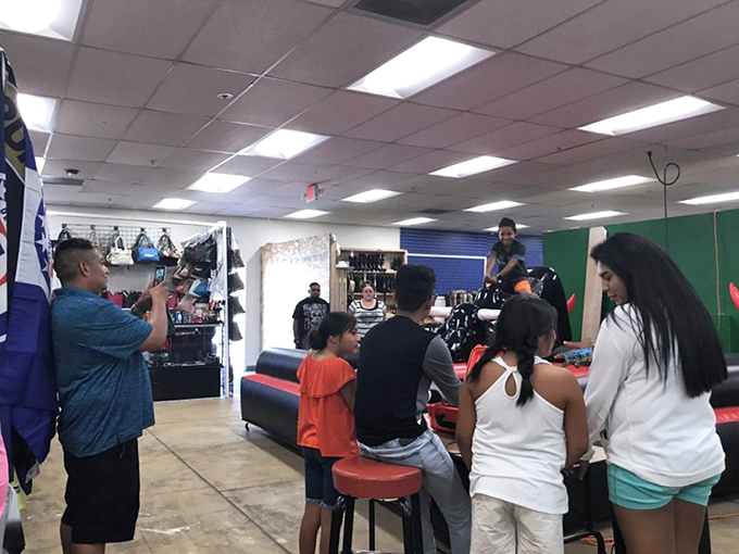 Community gathering spot or shopping destination? At Lancaster, it's both—families browse together while kids get haircuts in this multi-purpose marketplace.