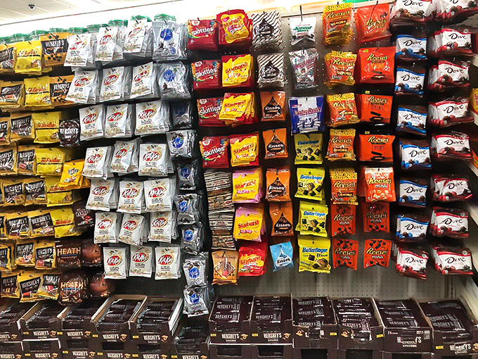 The candy aisle—a meticulously organized rainbow of temptation that makes adults feel like kids with their first allowance.