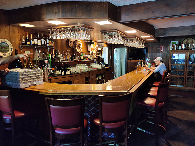 The bar area invites you to settle in, sip something wonderful, and forget that anywhere else exists for a while.