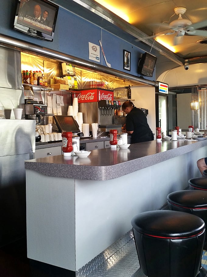 The counter where magic happens—soda fountains, coffee refills, and the occasional life advice from someone who's seen it all.