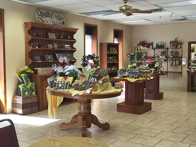The retail space feels like your favorite aunt's living room, if your aunt happened to be a chocolate savant.