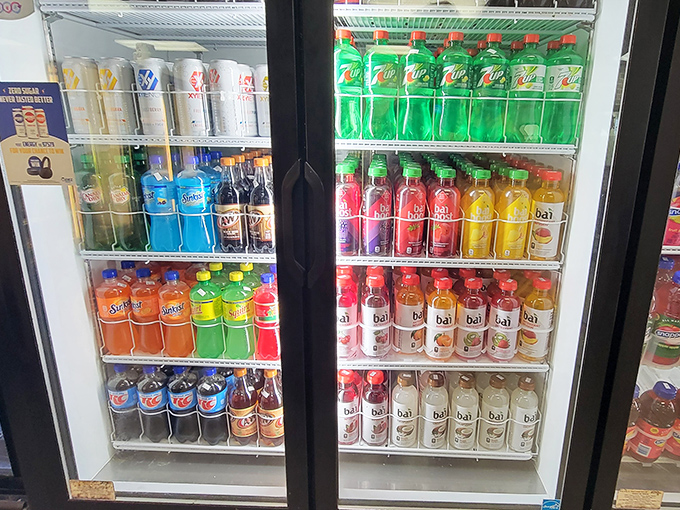 Even the beverage selection is thoughtful—because what's a perfect pastry without the perfect pairing? Hydration with options.