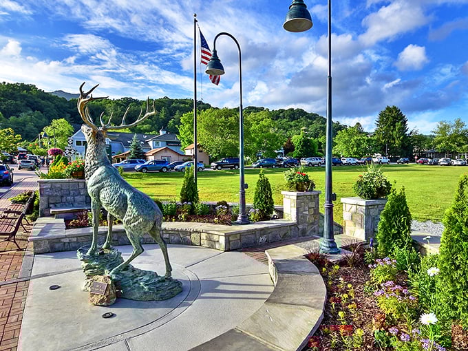 The elk statue stands proudly in town square, silently judging tourists who can't parallel park. Local legend says rubbing its antlers grants wisdom—or at least better hiking stamina.