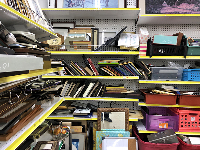 The frame section—a gallery of possibilities where your memories and art finds can finally escape the drawer of good intentions.