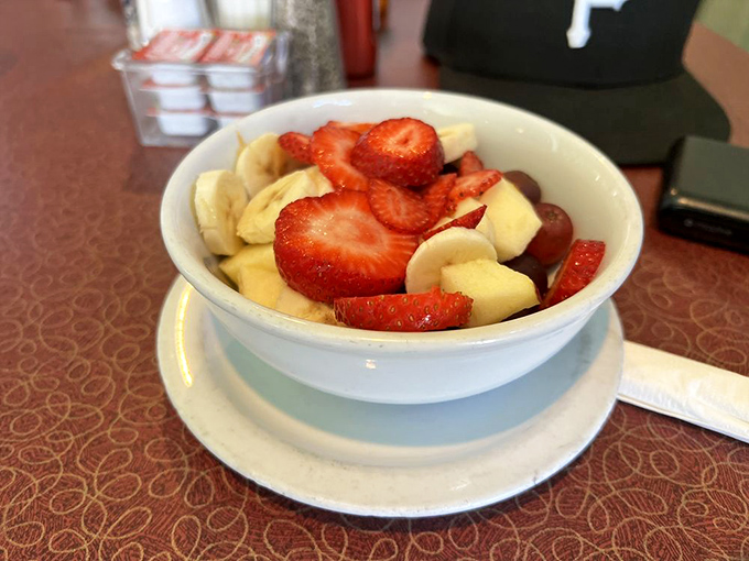 Fresh fruit that doesn't pretend to be anything but what it is – nature's candy, served simply and respectfully.