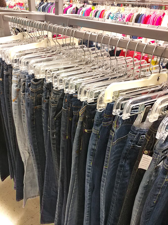 Denim for days! The jean selection rivals any department store, minus the heart-stopping price tags and overeager sales associates.