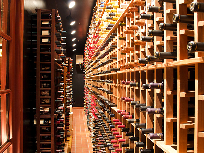 Not just a wine cellar—a cathedral of cabernet. This impressive collection explains why Lewnes' has wine enthusiasts making pilgrimages from across the state.