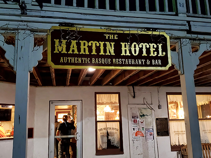 The Martin Hotel's vintage sign and classic façade tell stories of Nevada's Basque heritage and generations of satisfied diners.