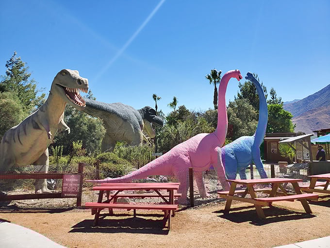 These colorful dinos offer the perfect roadside photo op—because nothing says "California road trip" like posing with a hot pink brontosaurus.
