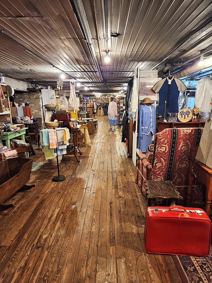 Wooden floors that have supported generations of shoppers creak with character as you explore the building's upper level.