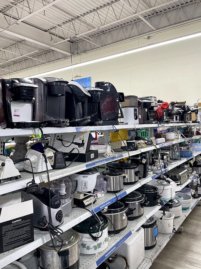 Coffee makers, slow cookers, and kitchen gadgets galore—proof that one person's appliance upgrade is another's culinary opportunity.