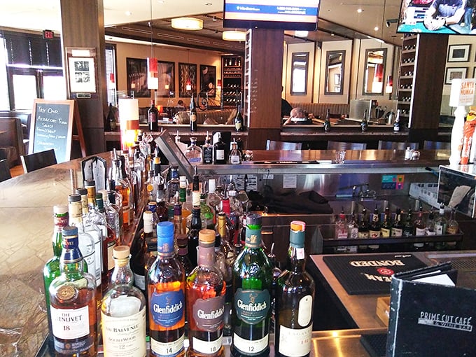 The well-stocked bar promises serious cocktail craftsmanship alongside an impressive selection of premium spirits and wines.