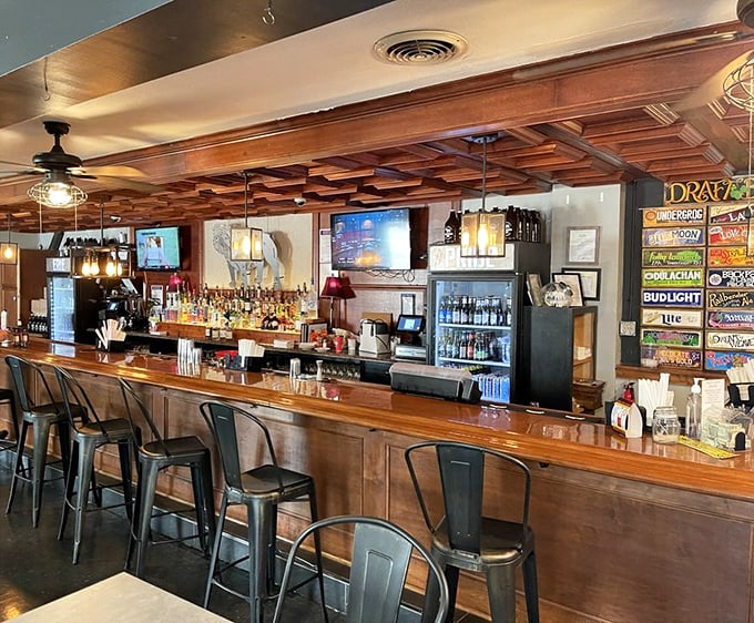 The bar isn't just serving drinks—it's offering liquid courage to help you tackle that full rack of ribs you've been eyeing.