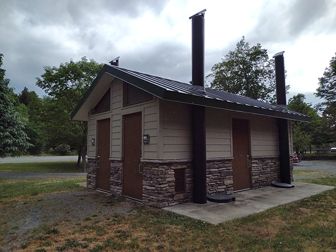 Even the restrooms at Salt Springs are tastefully designed – rustic on the outside, surprisingly civilized where it counts.