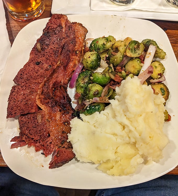 Corned beef that doesn't just fall apart—it practically surrenders to your fork. Those Brussels sprouts might convert even the staunchest vegetable skeptics.