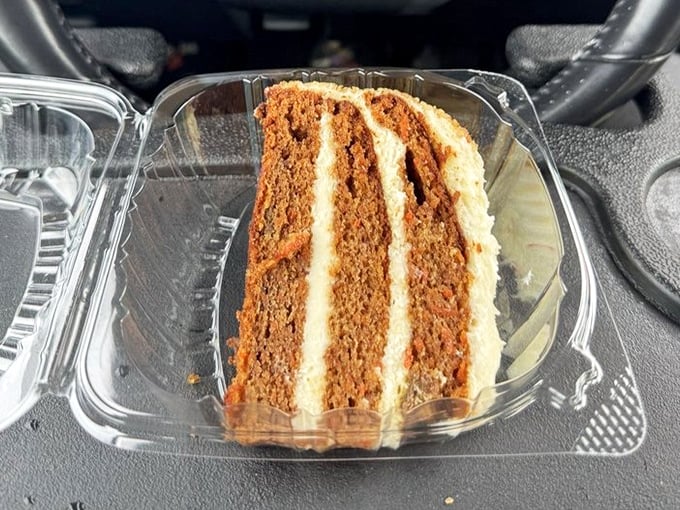 This isn't just carrot cake—it's three layers of spiced nostalgia with cream cheese frosting that would make your grandmother both proud and jealous.