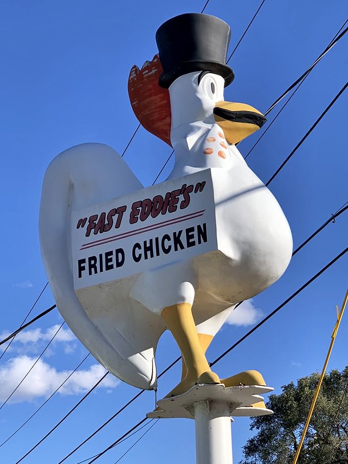 Not all heroes wear capes. Some wear top hats and have wings—and serve as the perfect roadside ambassador.