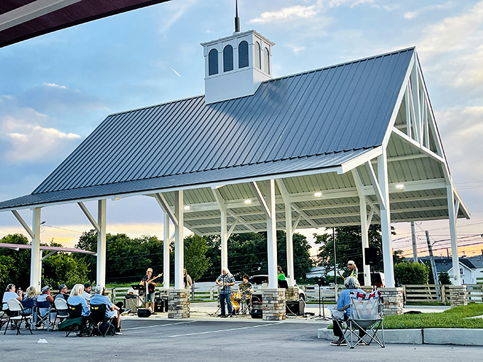 Live music under an open-air pavilion—where summer evenings in Berea transform into impromptu community celebrations that feed the soul.