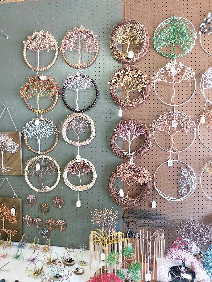 Nature meets craftsmanship in these copper wire trees—each one a miniature forest waiting to brighten someone's windowsill.