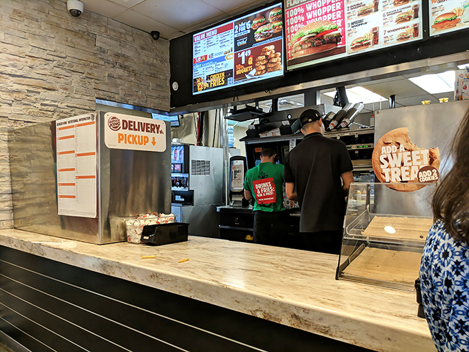 Not just a fast-food counter – this is command central for Cuban sandwich perfection, where every ingredient matters.