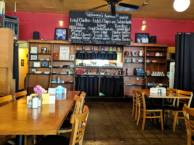 The chalkboard menu and wooden shelves tell you everything you need to know – this place values substance over style, and we're all better for it.