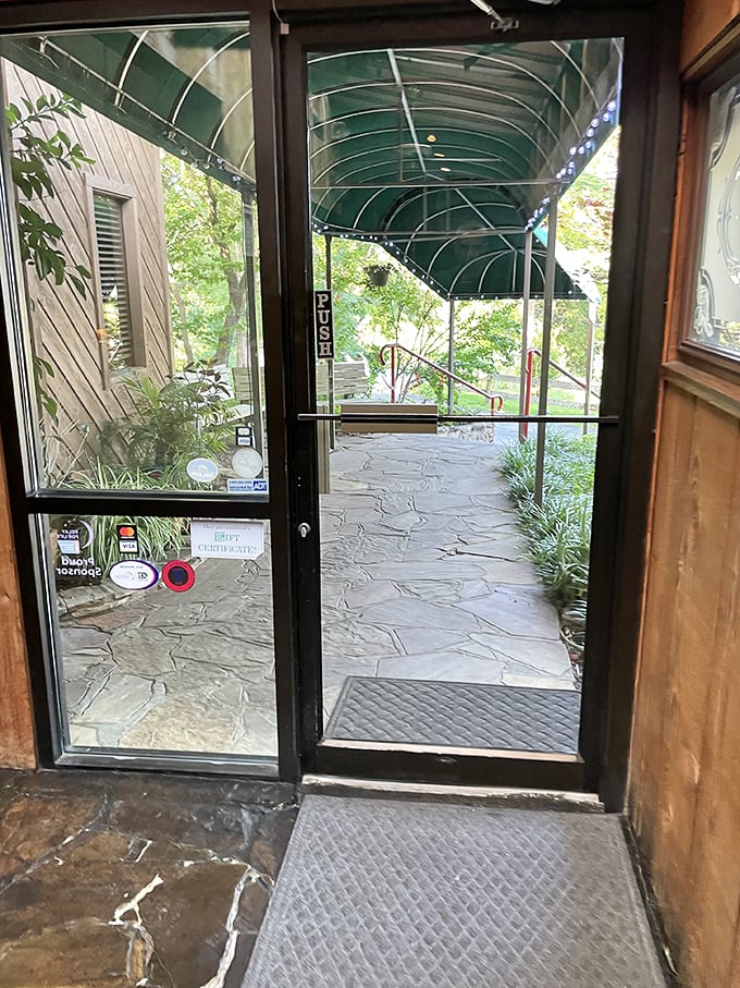 The entrance promises what awaits inside: an escape from ordinary dining into a world where meals become memories.