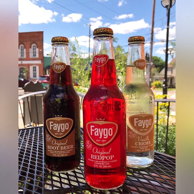 Michigan's own Faygo—because sometimes a sandwich this good deserves a soda with equally strong local roots and character.
