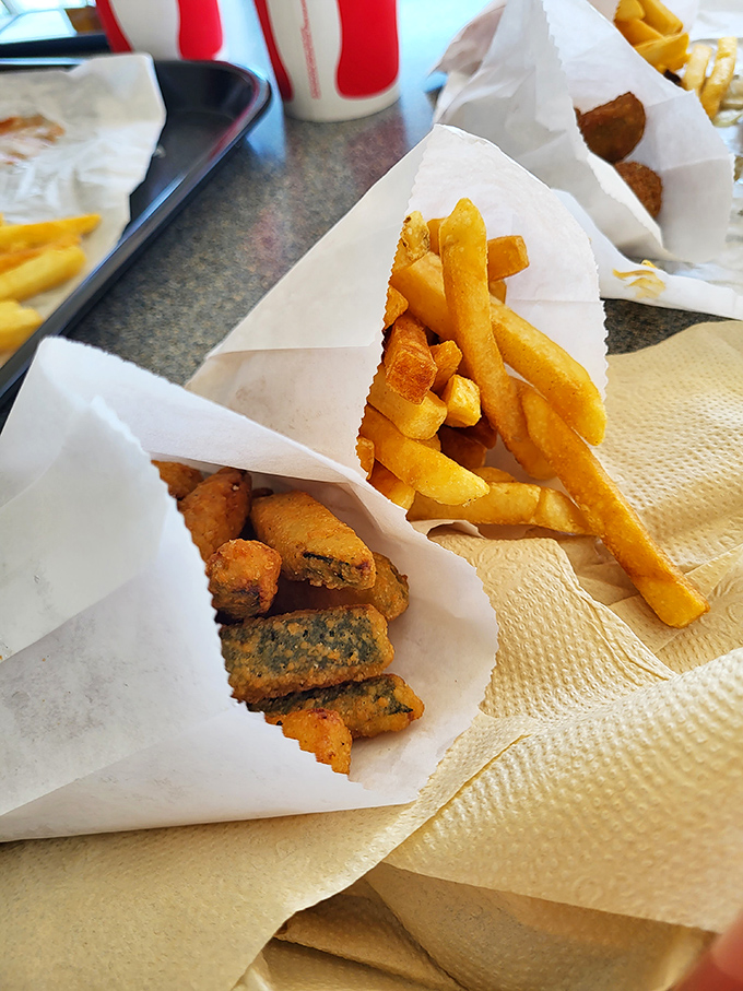 Fried zucchini sticks – because sometimes you need to pretend you're eating vegetables while enjoying something gloriously golden and crispy.