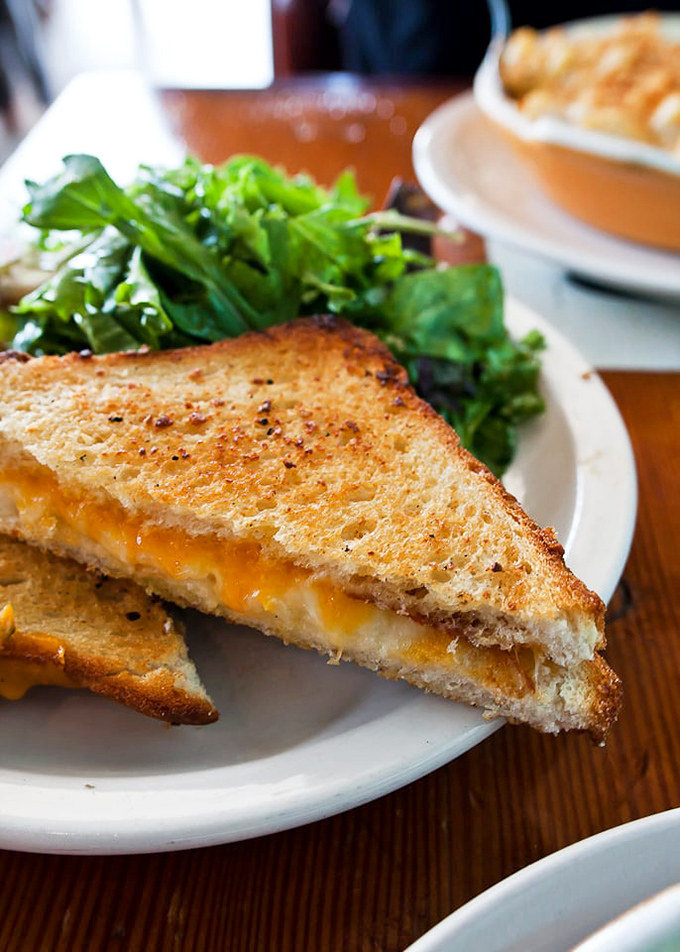 Grilled cheese that doesn't just satisfy—it silences. That perfect golden crust and molten interior represent humanity's greatest achievement in bread and dairy technology.