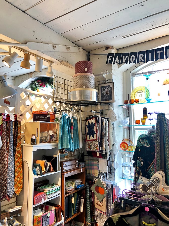 This cozy nook overflows with vintage textiles and home goods, proving that "favorite things" have been collecting in charming corners for generations.