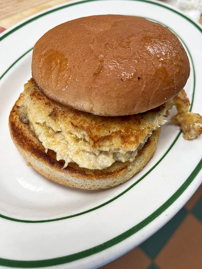 The crab cake sandwich—Delaware's answer to the question nobody asked: "Can breakfast be lunch and still change your life?"
