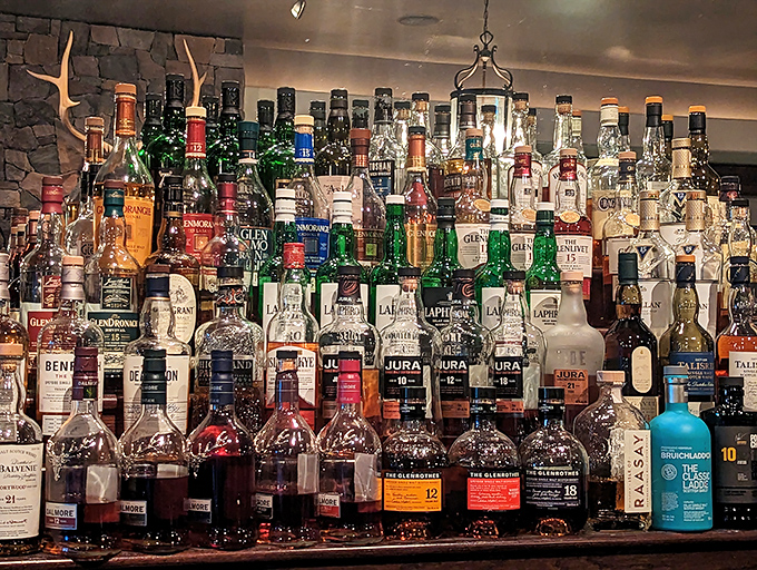 The whiskey selection at Two Fools isn't just impressive—it's a liquid library of Celtic history that could make a Scotsman weep with joy.