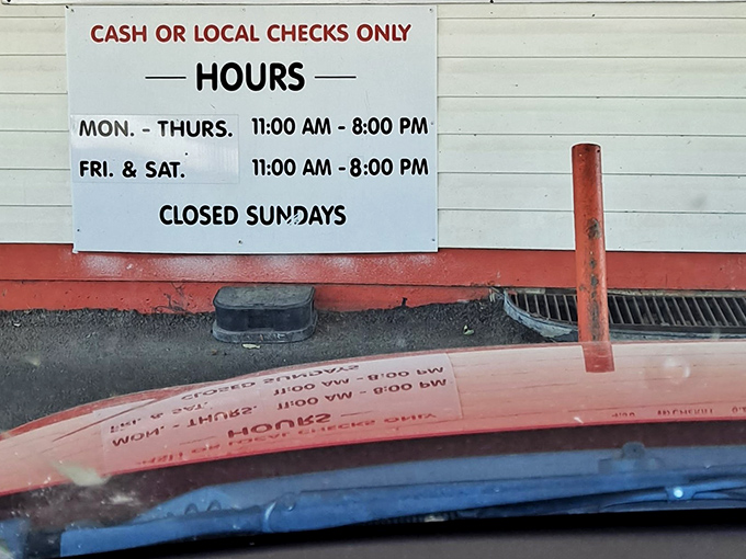 The hours sign tells you when to come, but not how many times you'll return once you've tasted their specialties.