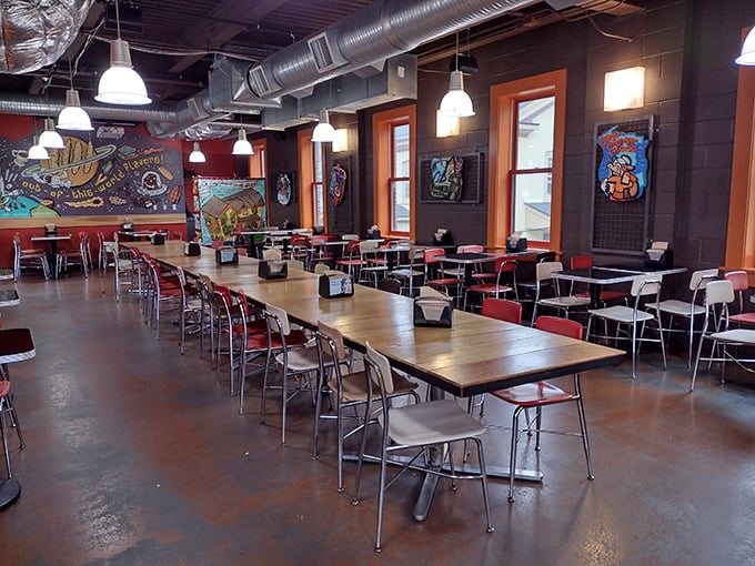The dining area feels like the living room of that cool friend who always has the best snacks and never minds if you stay too long.