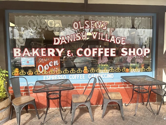 The outdoor seating area—where you can watch the world go by while simultaneously watching your diet plans go out the window.