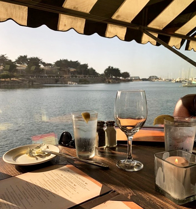 Waterfront dining with a view that reminds you why people pay California property taxes—some things really are worth every penny.