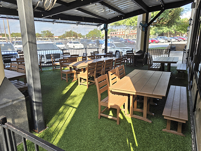Al fresco dining with a Texas twist—where the breeze is free and the conversation flows as easily as the coffee refills.