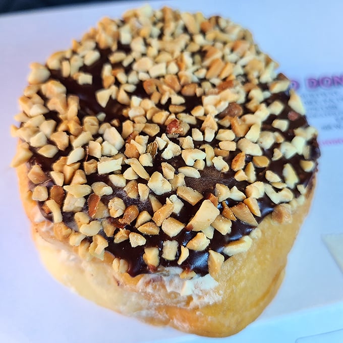 Chocolate and peanuts—a combination that proves some relationships are meant to last forever. This donut doesn't need dating apps.